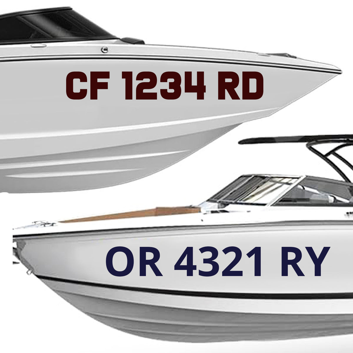 Custom Boat Registration Number Vessel Lettering Sticker Decal [Live P ...
