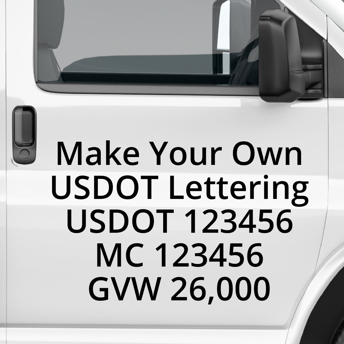 Make Your Own USDOT Number Decal Lettering Sticker Truck Doors (2-Pack ...